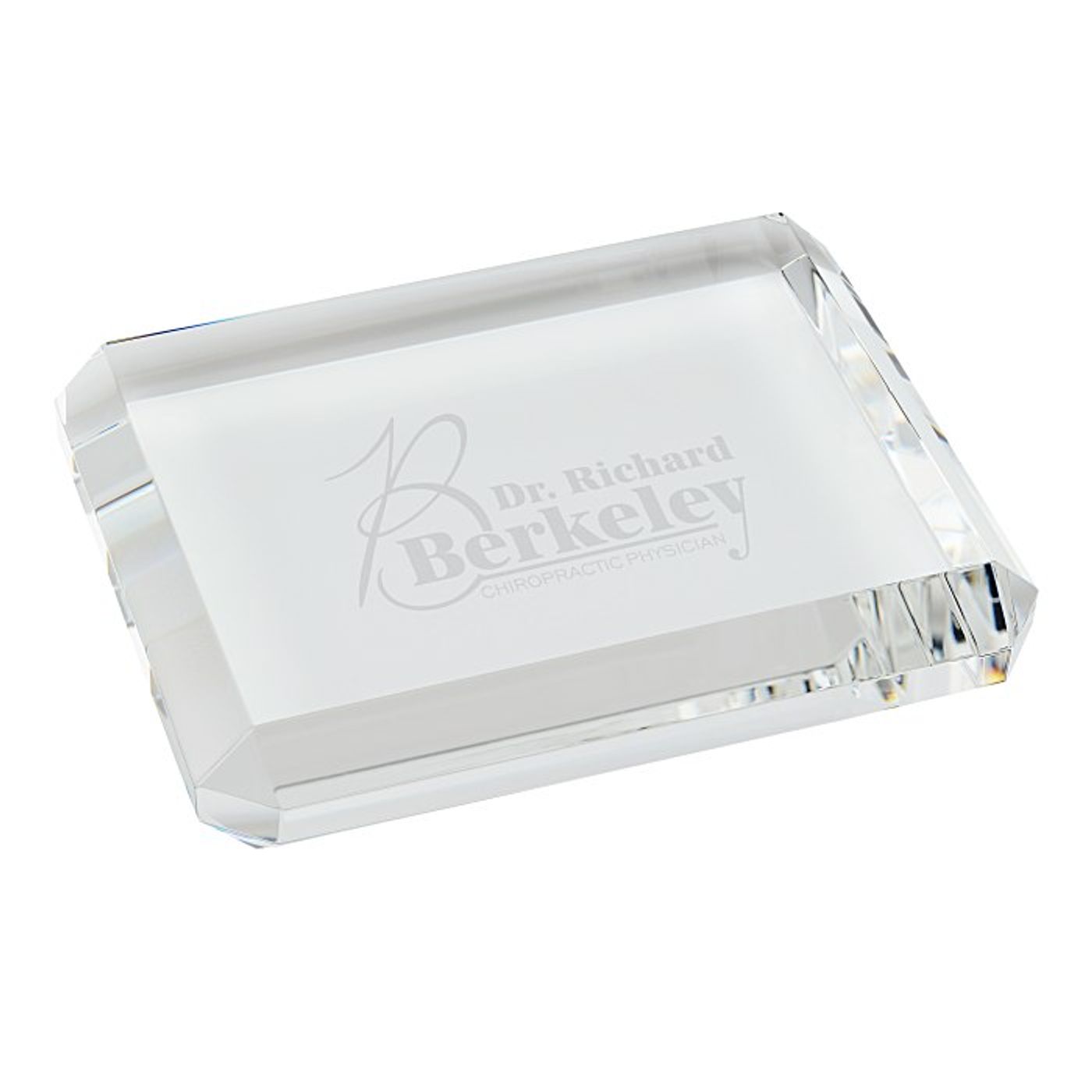 Beveled Crystal Paperweight - Rectangle | Order-card.com | SKU# 5407