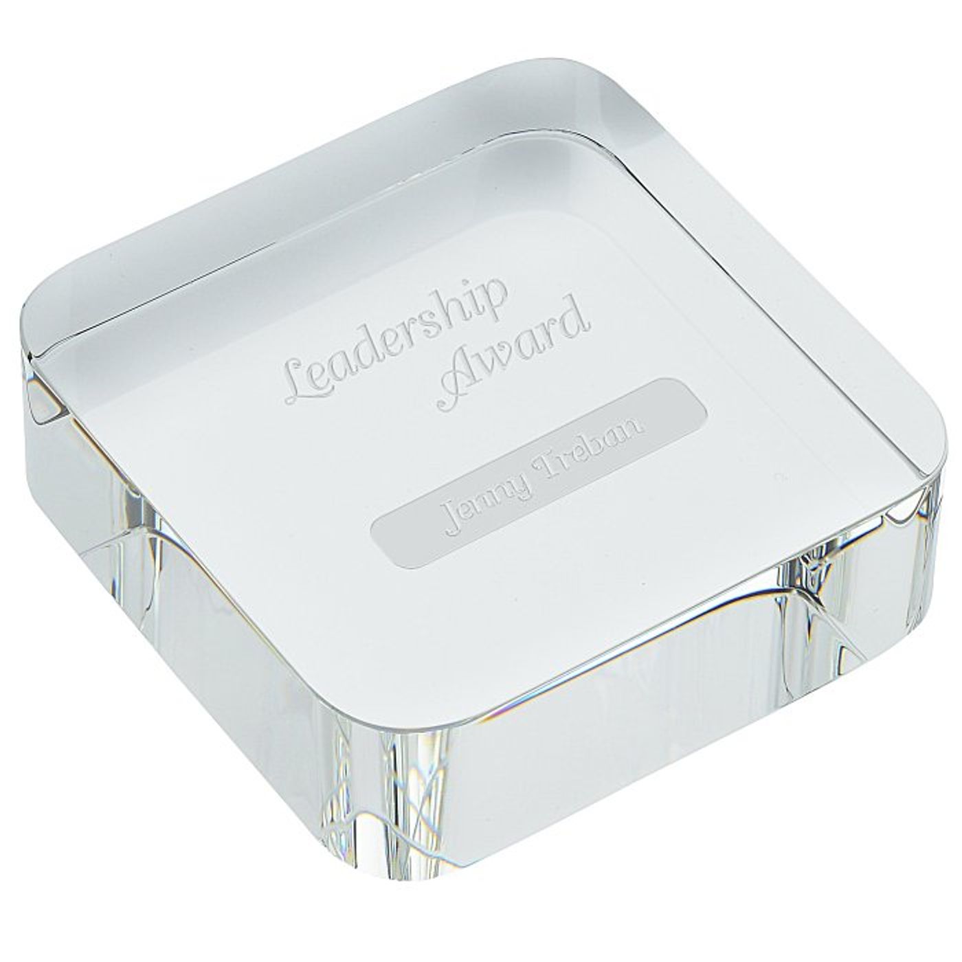Square Icon Crystal Paperweight | Order-card.com | SKU# 5450