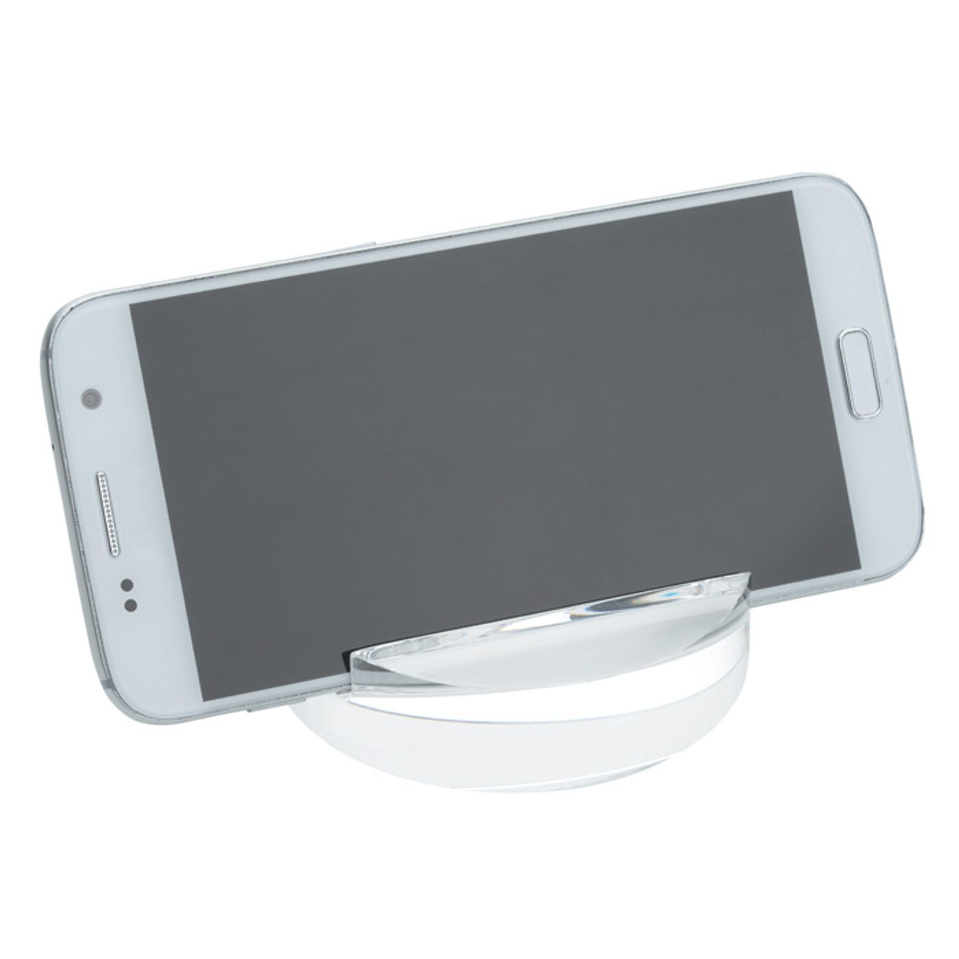 Crystal Paperweight Phone Stand - Round | Order-card.com | SKU# 5440