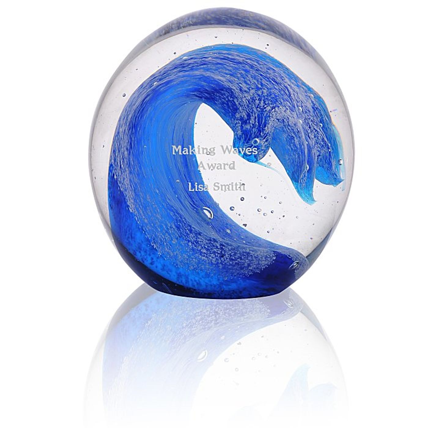 Wave Art Glass Paperweight | Order-card.com | SKU# 5414