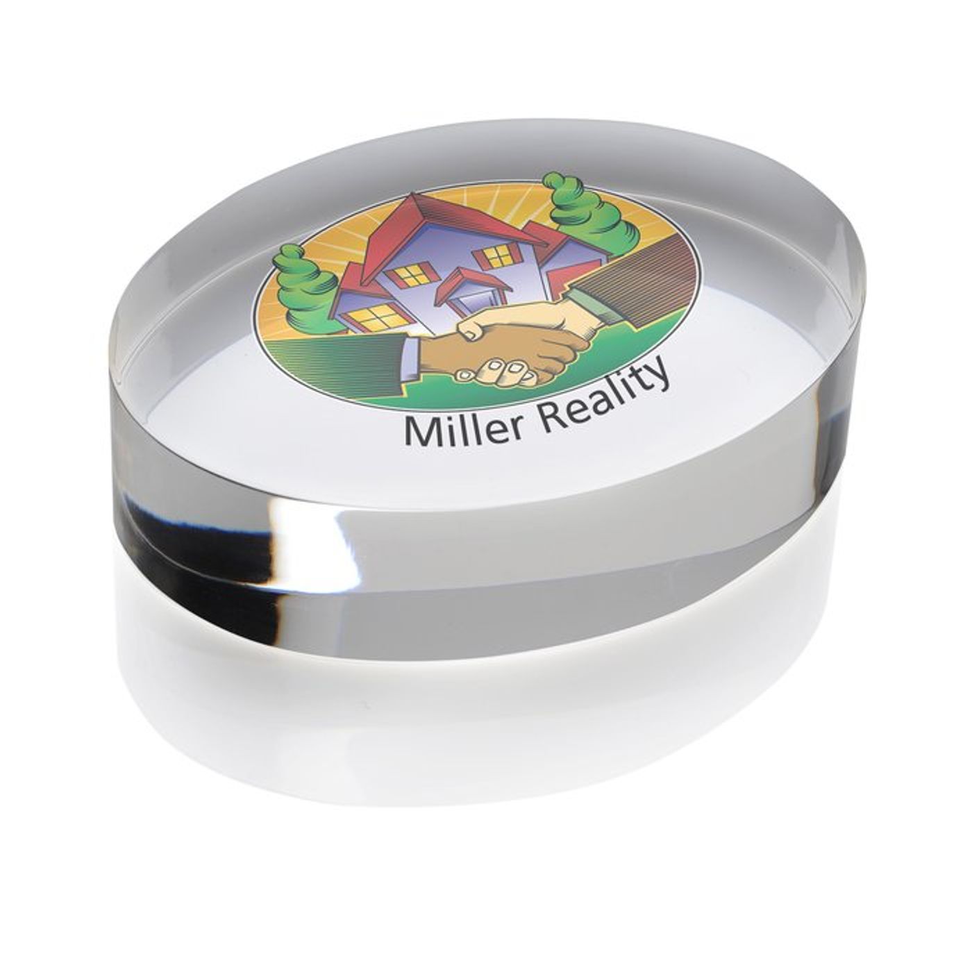 Oval Acrylic Paperweight - Full Color | Order-card.com | SKU# 5423